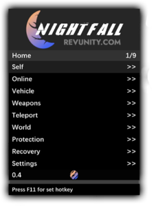 Nightfall RDR2 Mod Menu » RevUnity