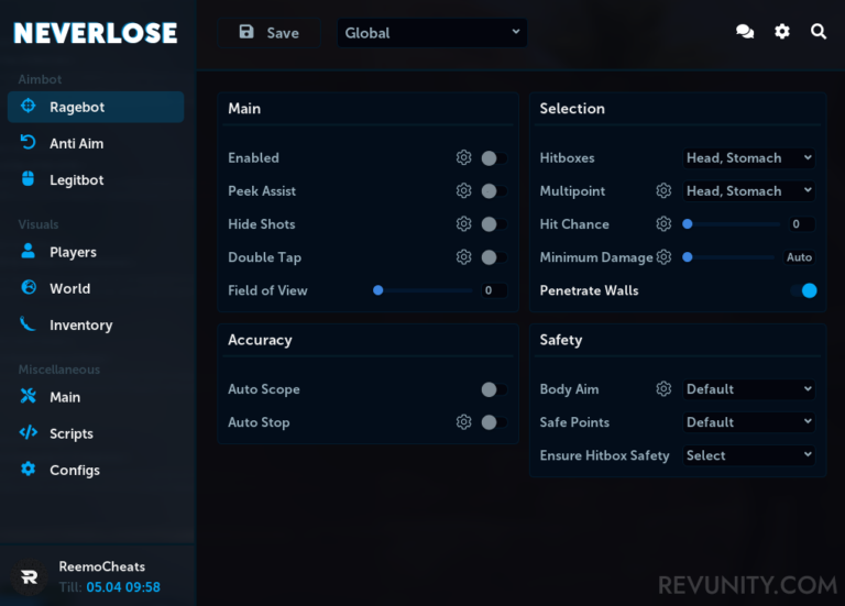 Neverlose CS:GO Mod Menu » RevUnity