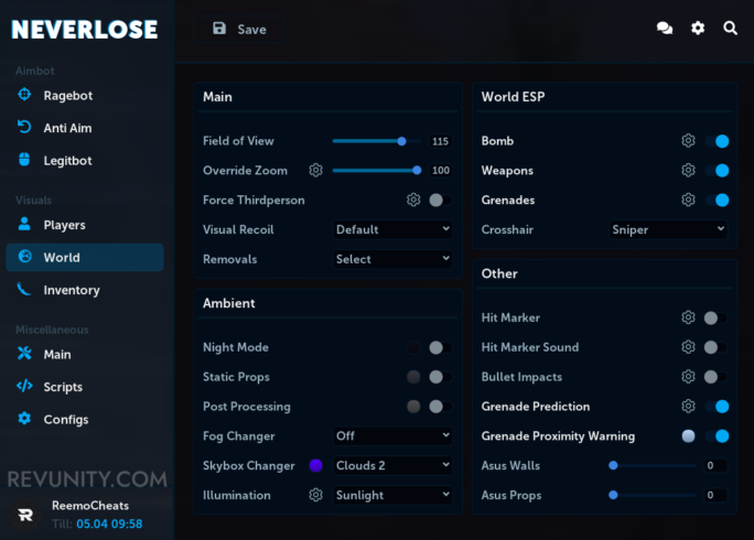 Neverlose CS:GO Mod Menu » RevUnity